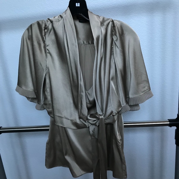 BCBG M | Tops | Gold Bcbg Silk Blouse | Poshmark